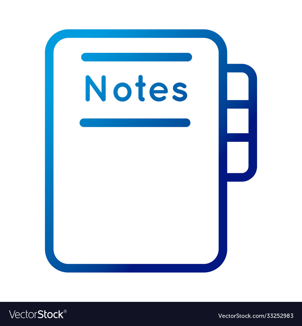 Notes folder files gradient style icon Royalty Free Vector