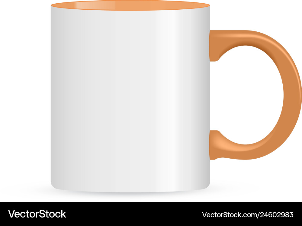 Photo realistic white cup mug isolated Royalty Free Vector