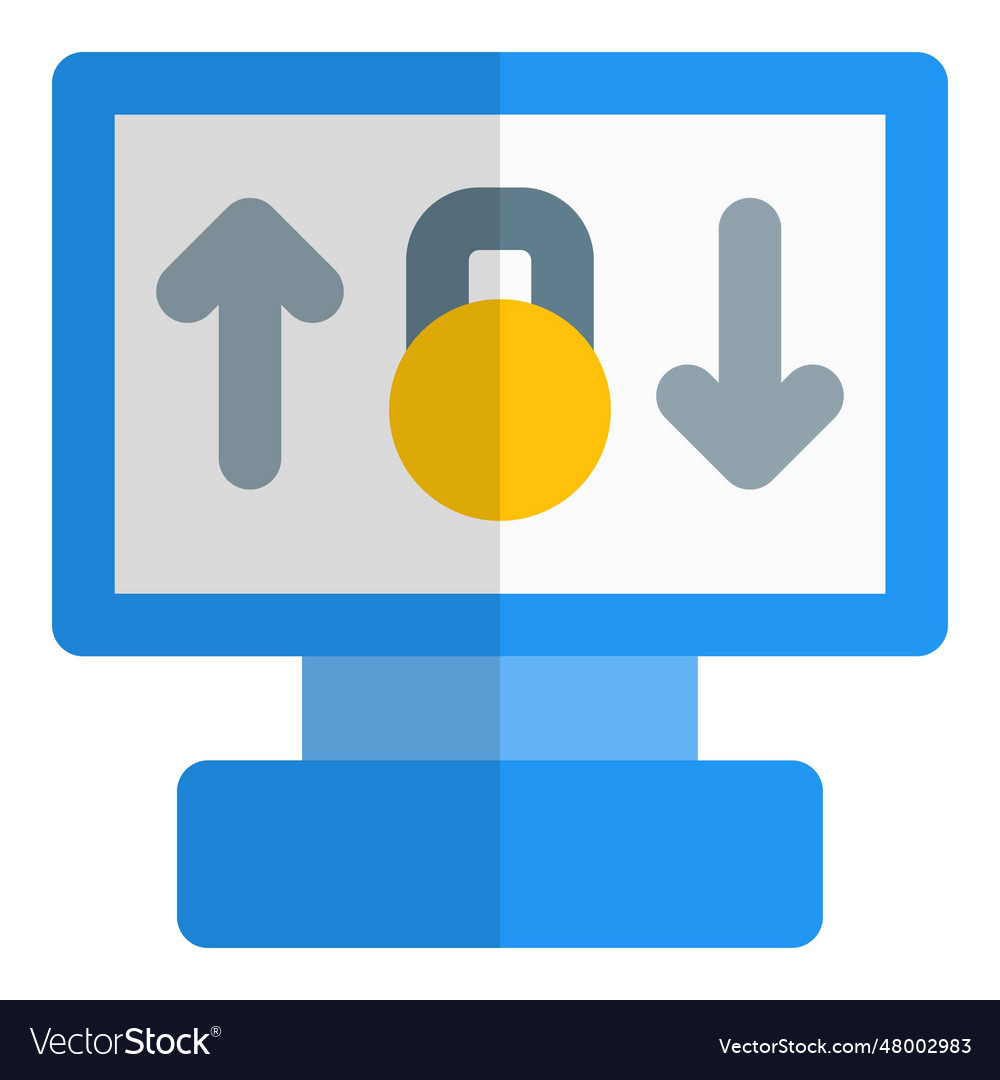 Ransomware hacking the desktop system encryption Vector Image