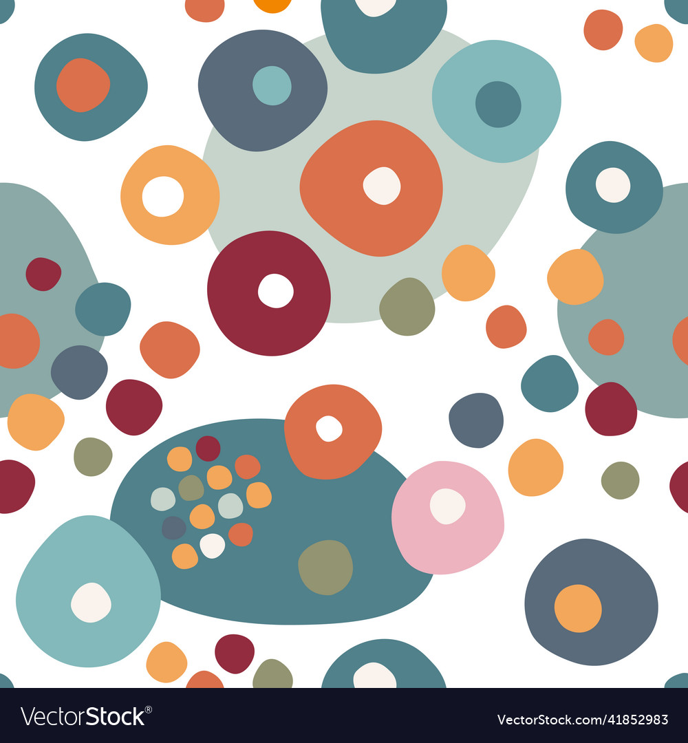 Seamless repeat pattern of colorful circles dots Vector Image