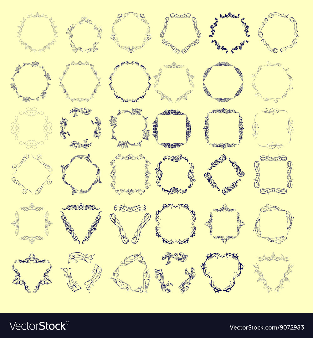 Set elegant monogram design Royalty Free Vector Image