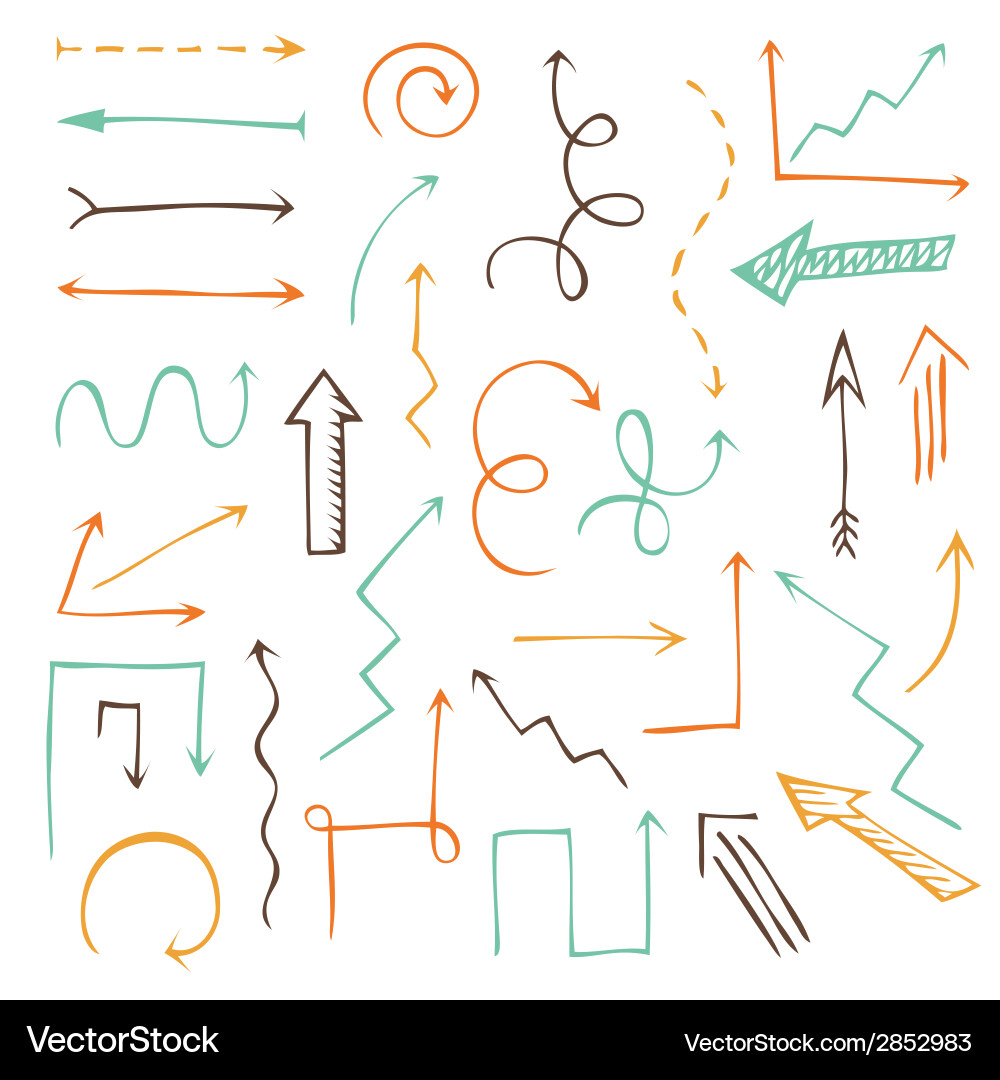 Set of sketch arrows Royalty Free Vector Image