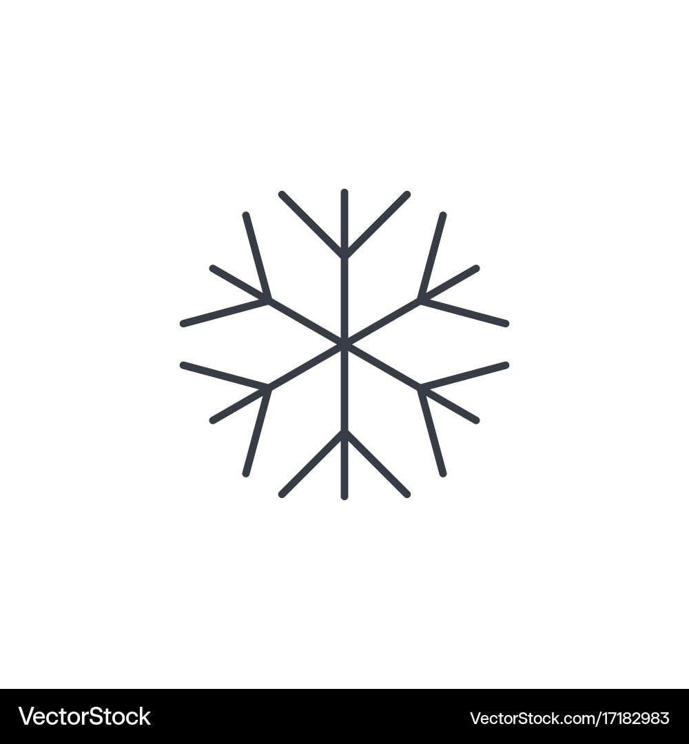 Snowflake frost winter snow thin line icon Vector Image