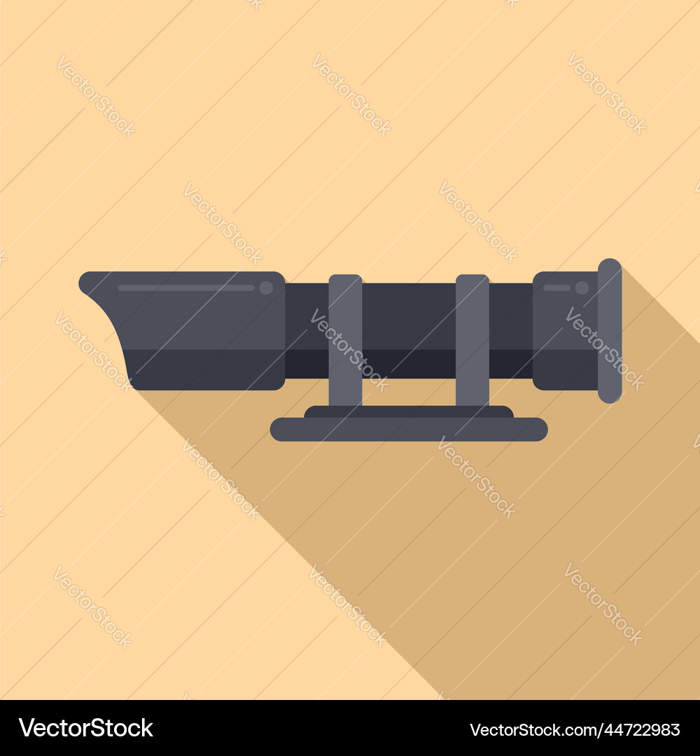 Steel scope icon flat rifle gun Royalty Free Vector Image