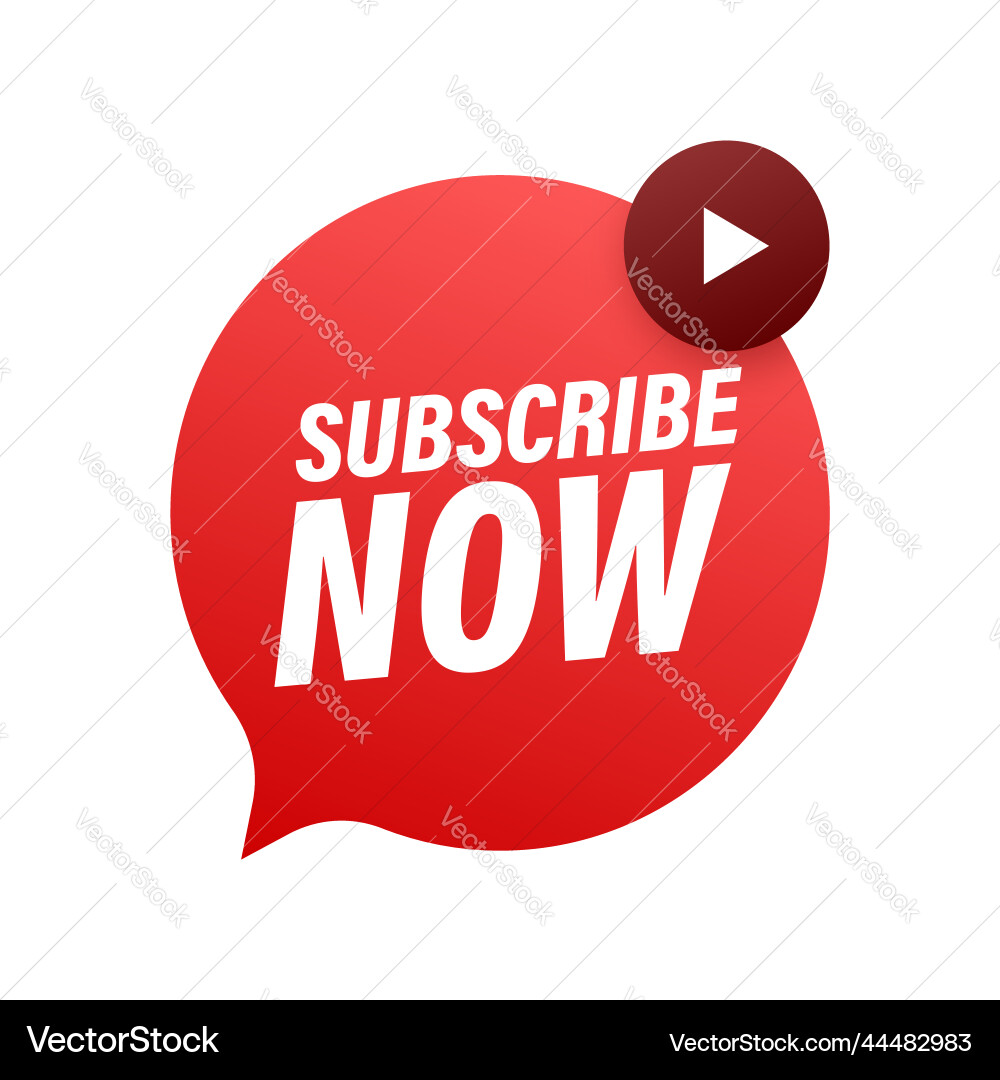 Subscribe now social media element stock Vector Image