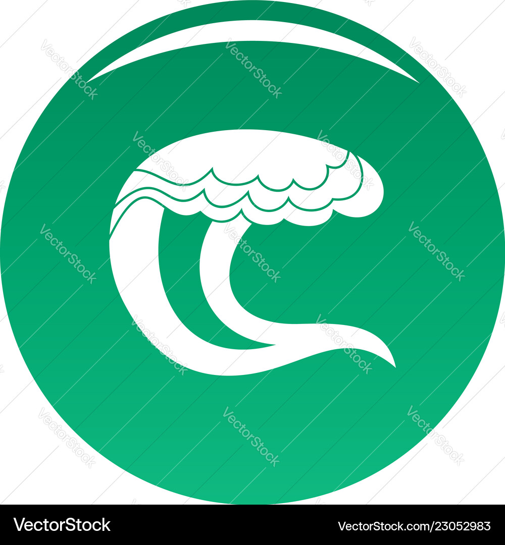 Wave water sea icon green Royalty Free Vector Image