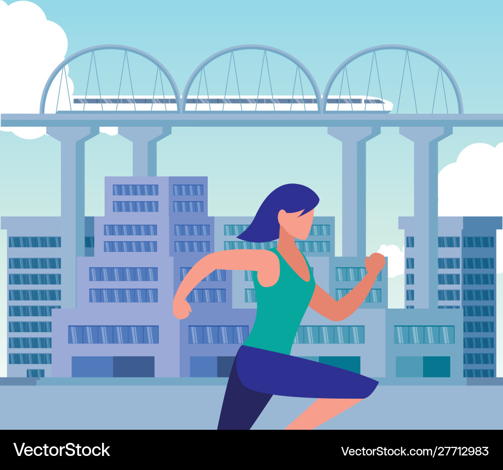 Woman running outside design Royalty Free Vector Image