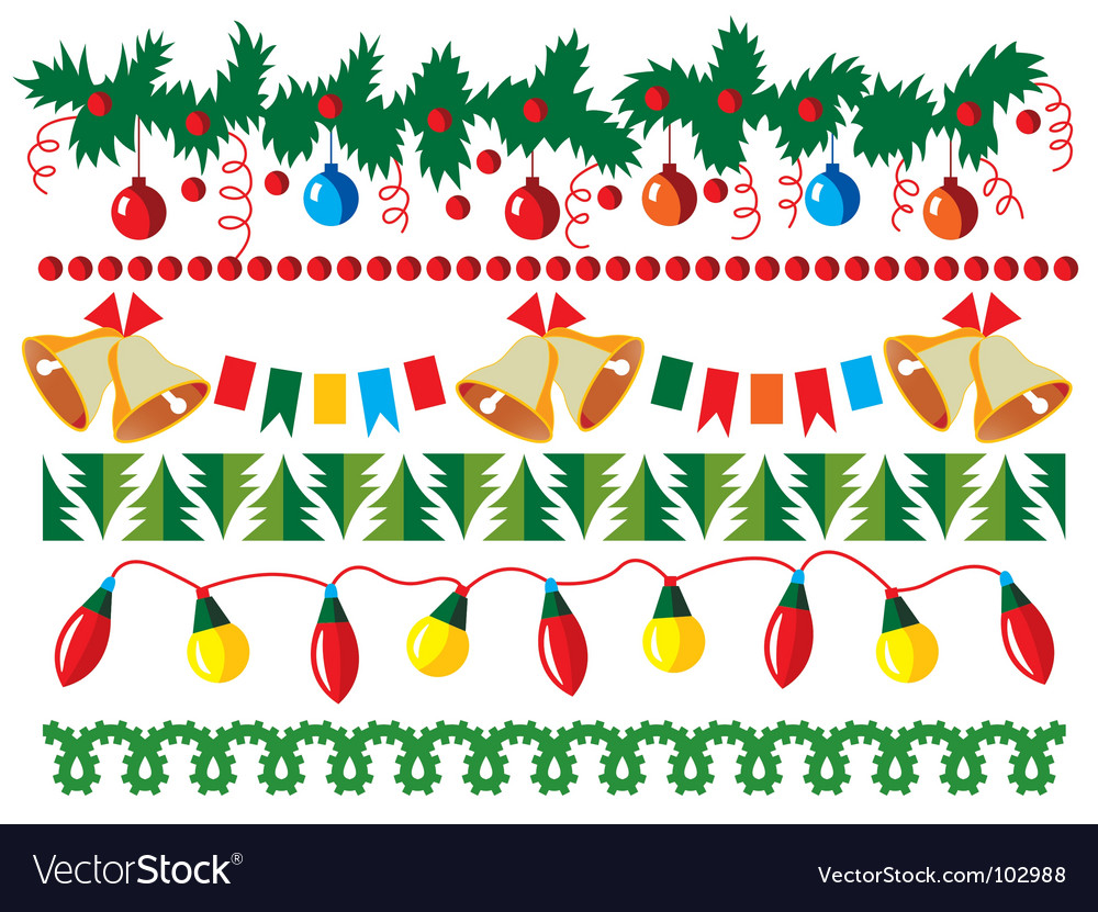 Christmas border elements Royalty Free Vector Image