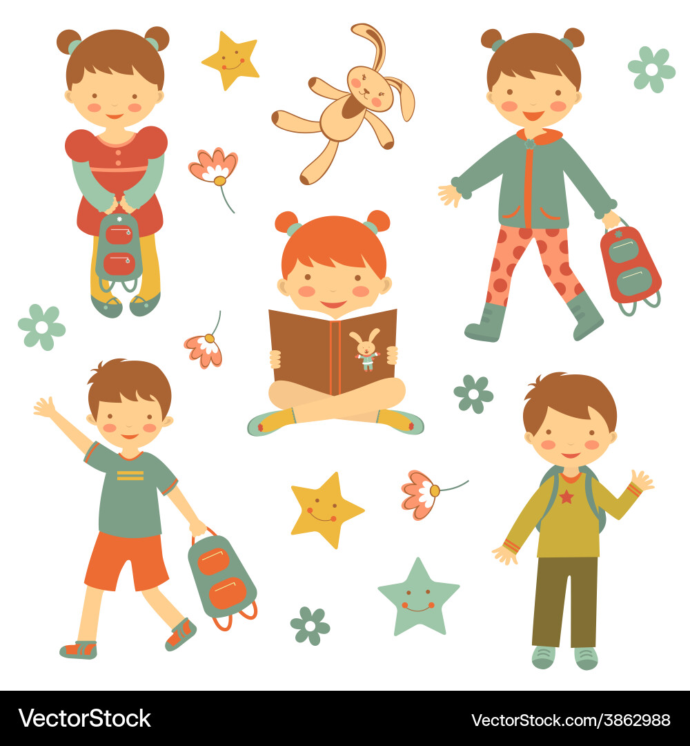 Collection of different kids Royalty Free Vector Image