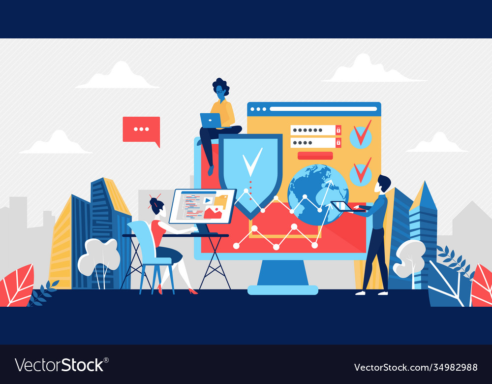 Cyber security concept antivirus software Vector Image