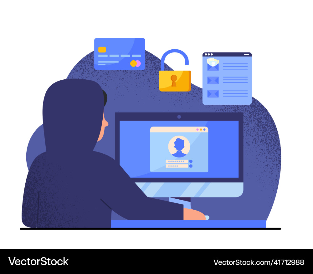 Cybercrime and phishing abstract concept Vector Image