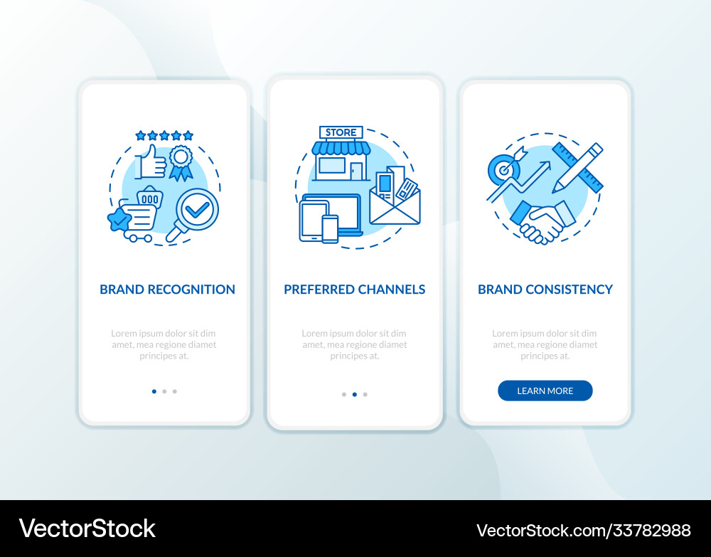 Digital marketing channels onboarding mobile app Vector Image