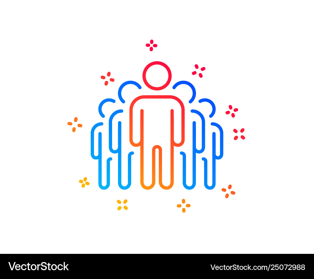 Group line icon business management sign Vector Image
