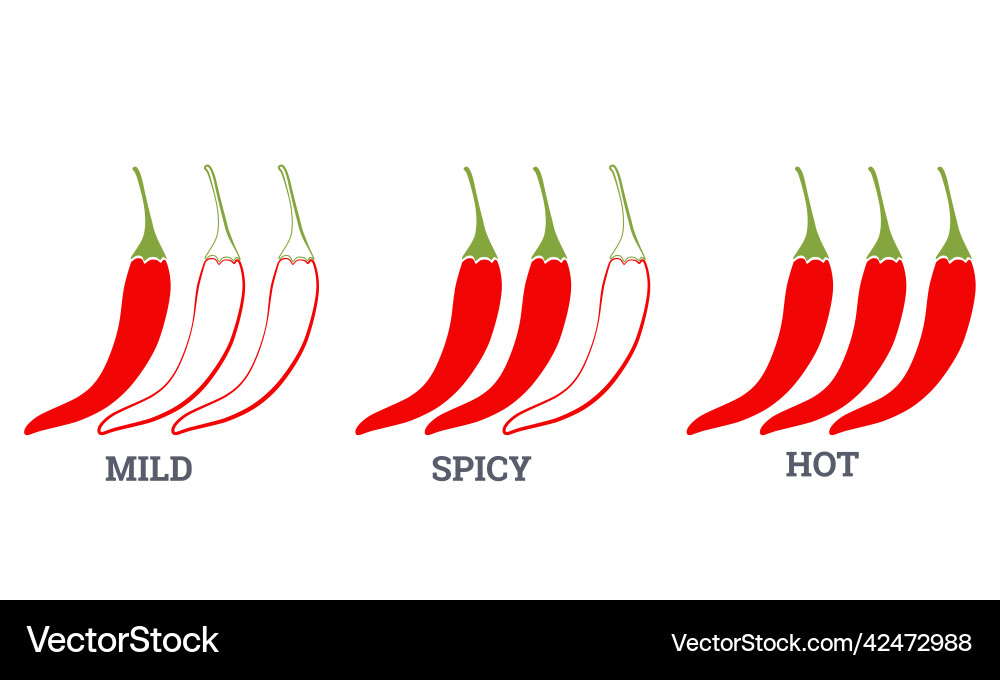 Hot spicy level labels food Royalty Free Vector Image