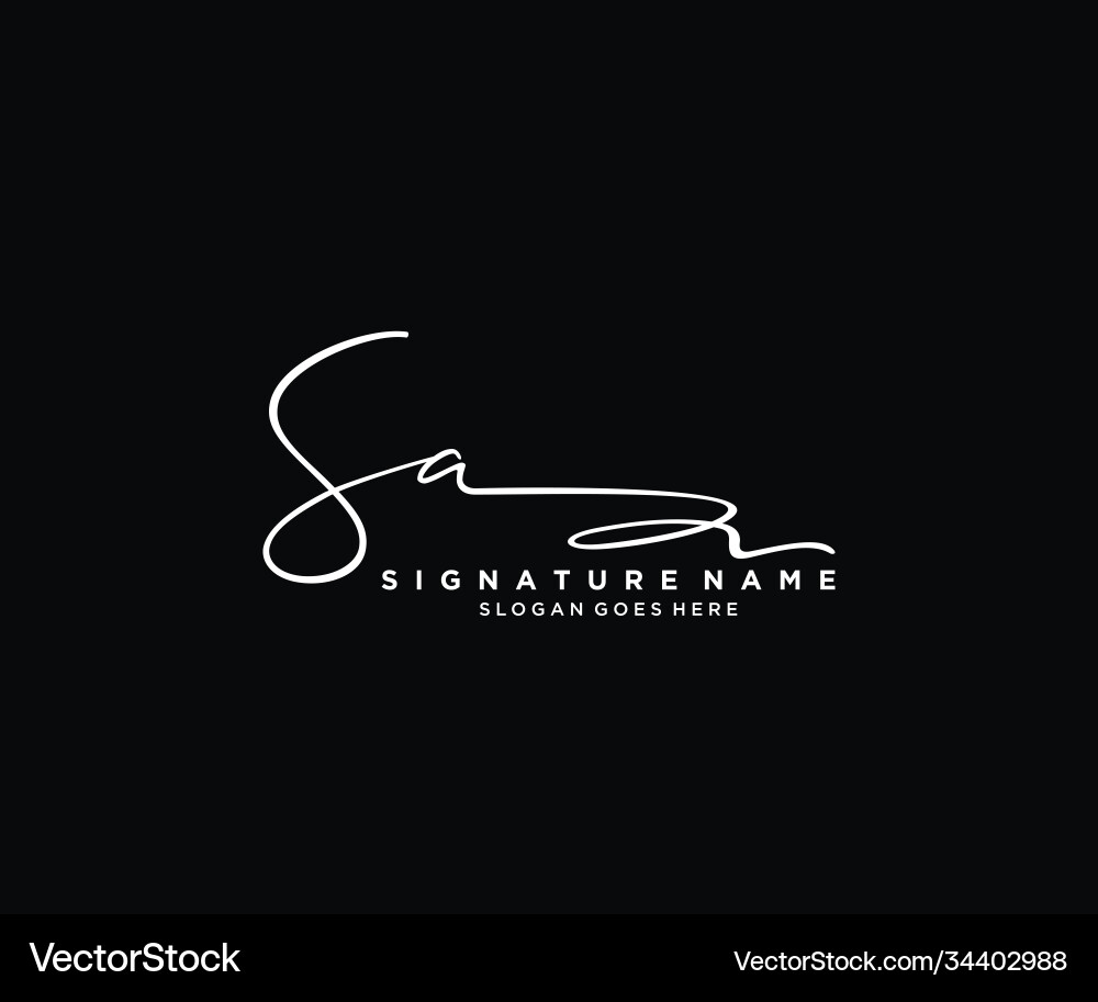 Letter sa signature logo template Royalty Free Vector Image