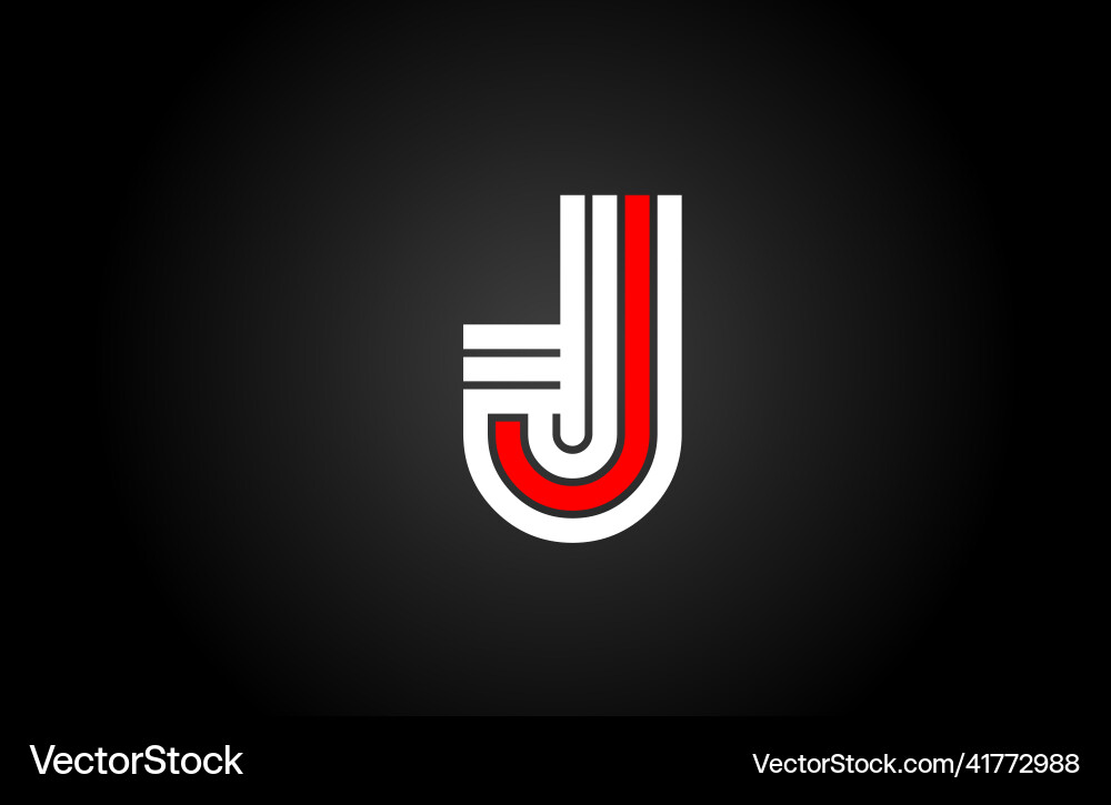 Line j alphabet letter logo icon creative design Vector Image