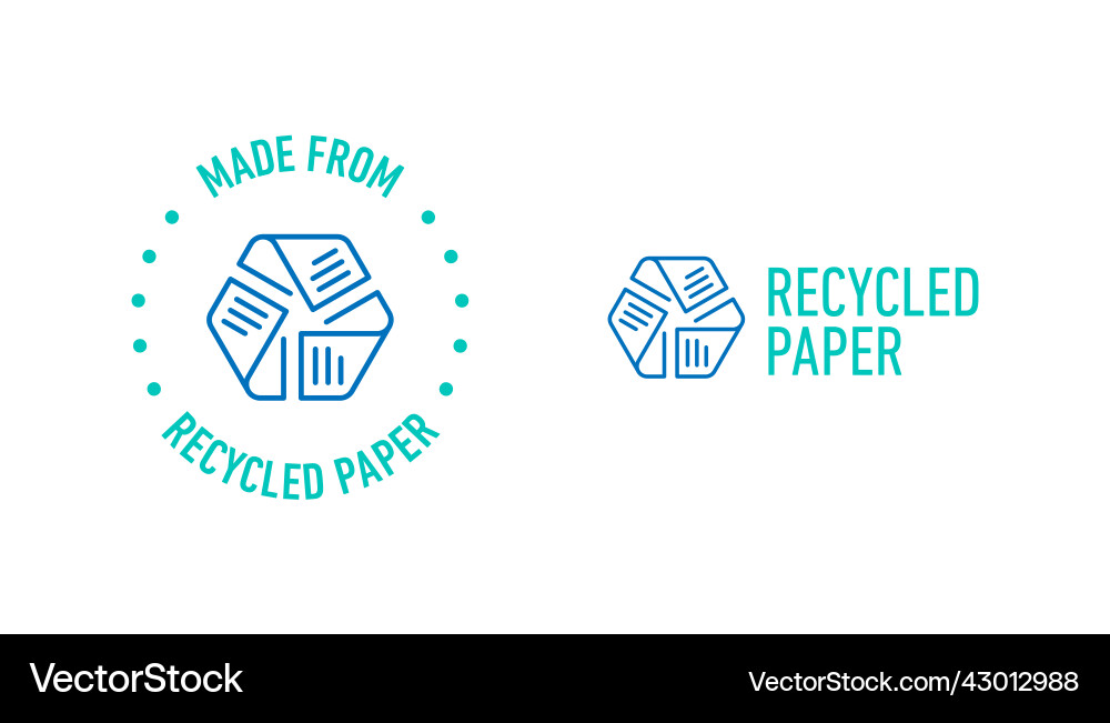 Recycled paper icon logo badge Royalty Free Vector Image