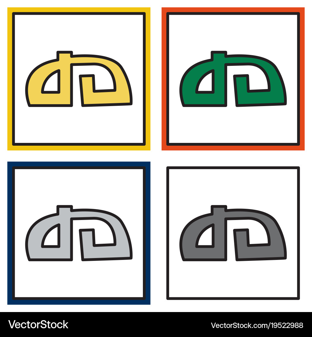 Set of deviant deviantart social media Royalty Free Vector