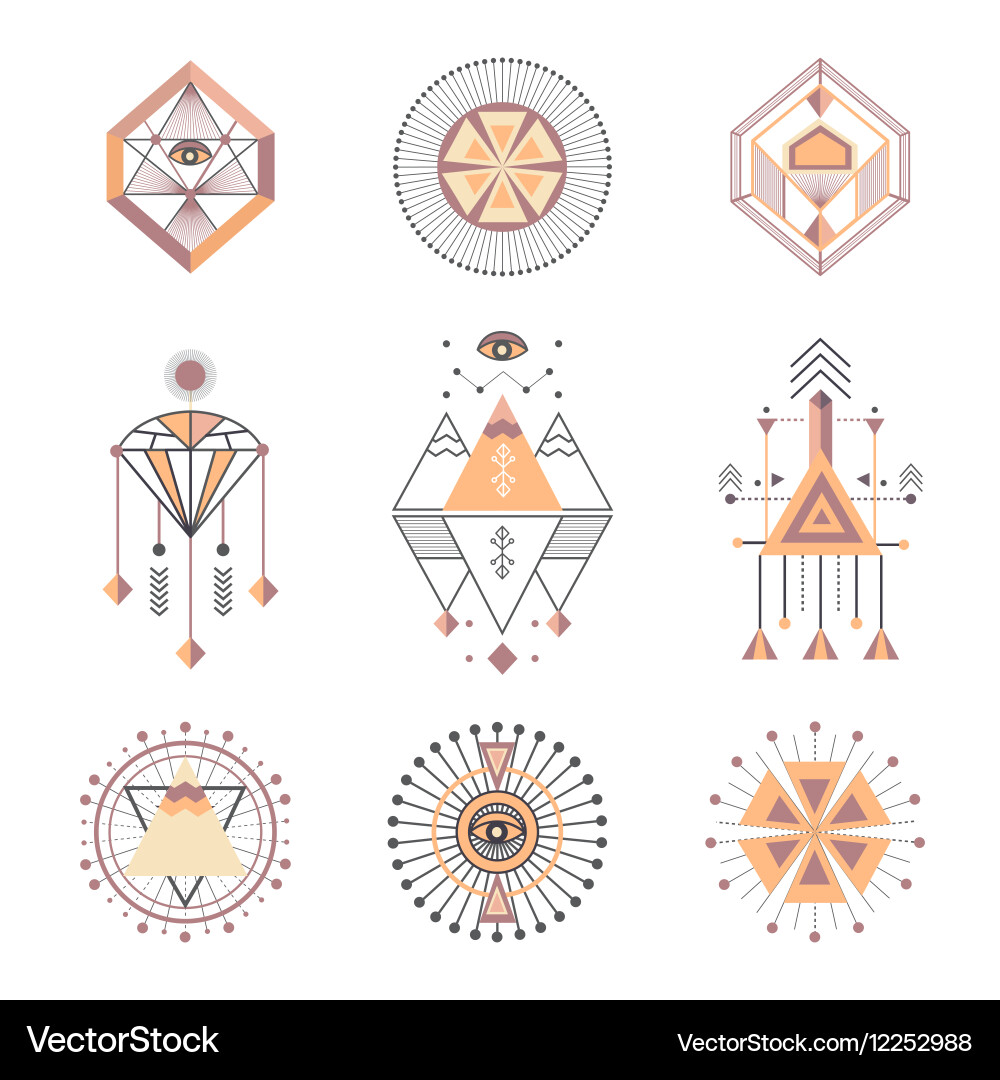 Set of sacred geometry Royalty Free Vector Image