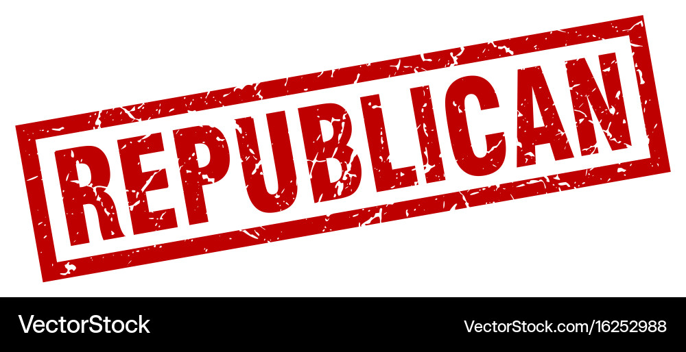 Square grunge red republican stamp Royalty Free Vector Image