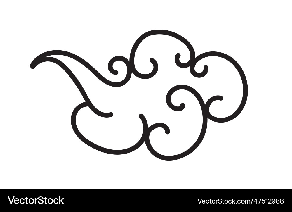 Tibetan cloud symbol elegant line style Royalty Free Vector