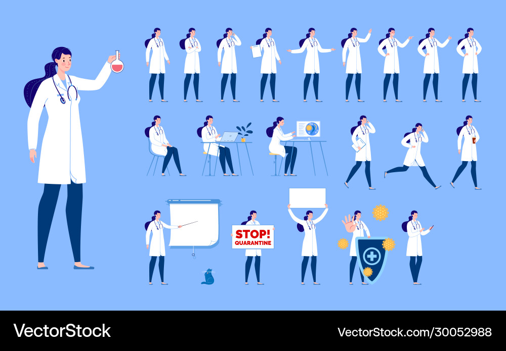 Various poses and facial expressions Royalty Free Vector