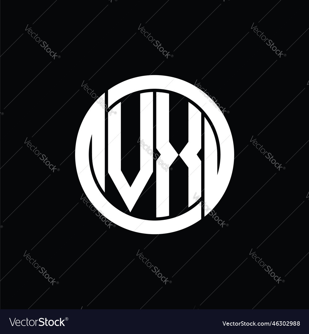 Vx logo monogram shield inside circle shape Vector Image