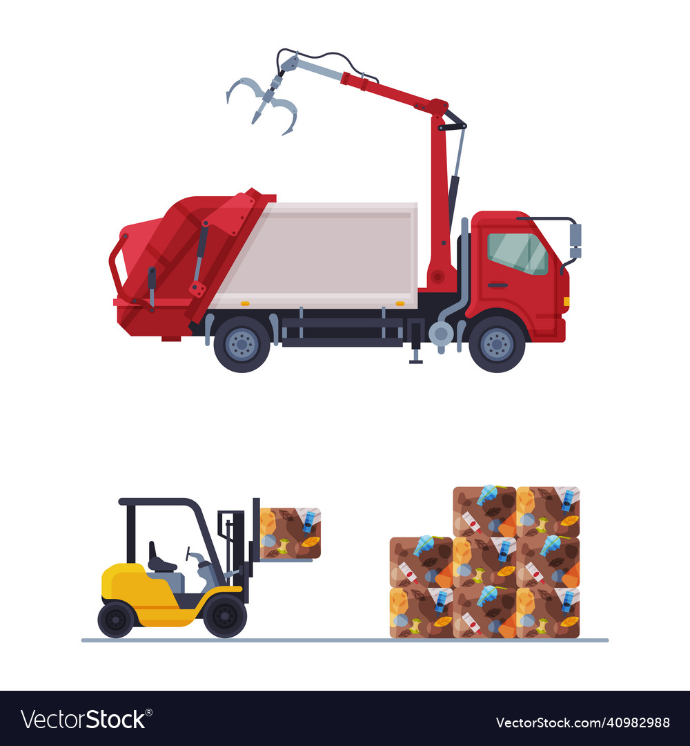 Waste management or garbage processing Royalty Free Vector