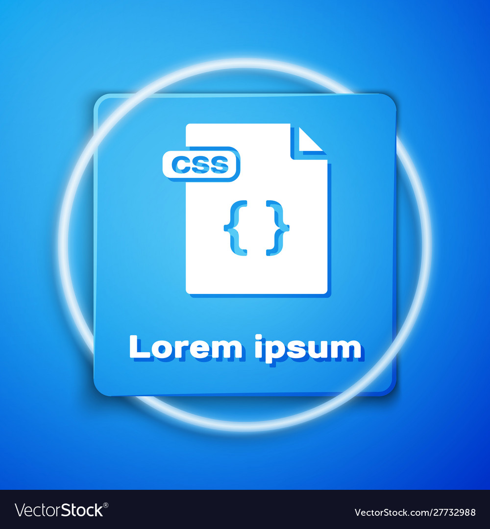 White Css File Document Download Css Button Icon Vector Image