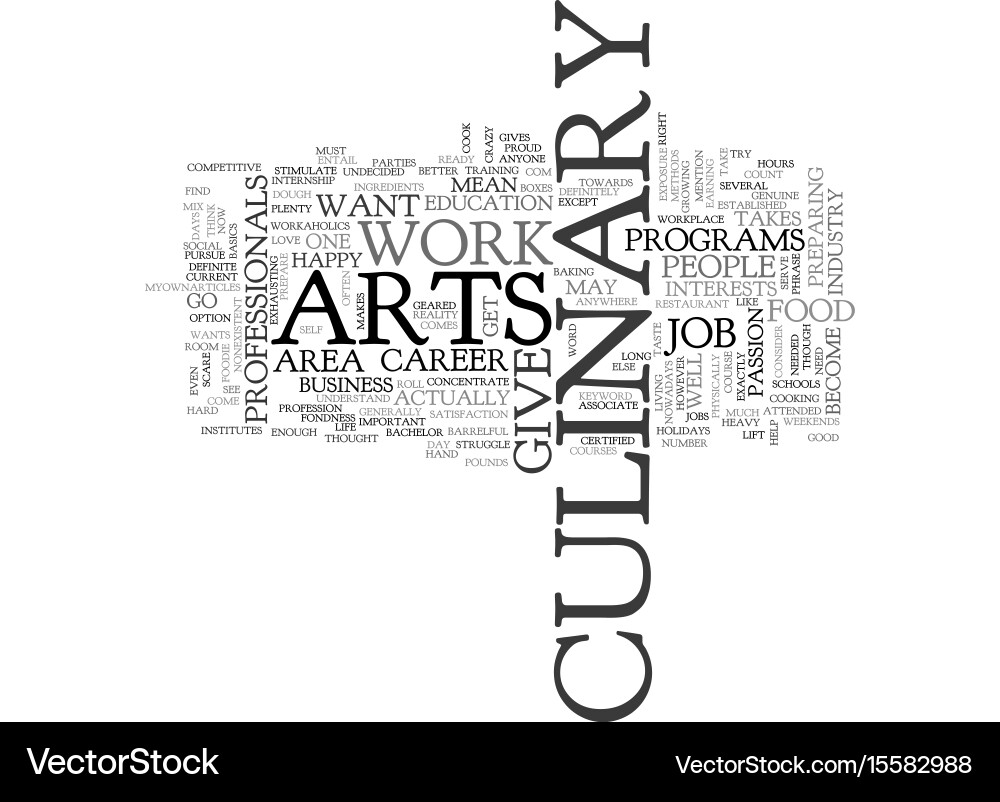 Who takes culinary arts text word cloud concept Vector Image