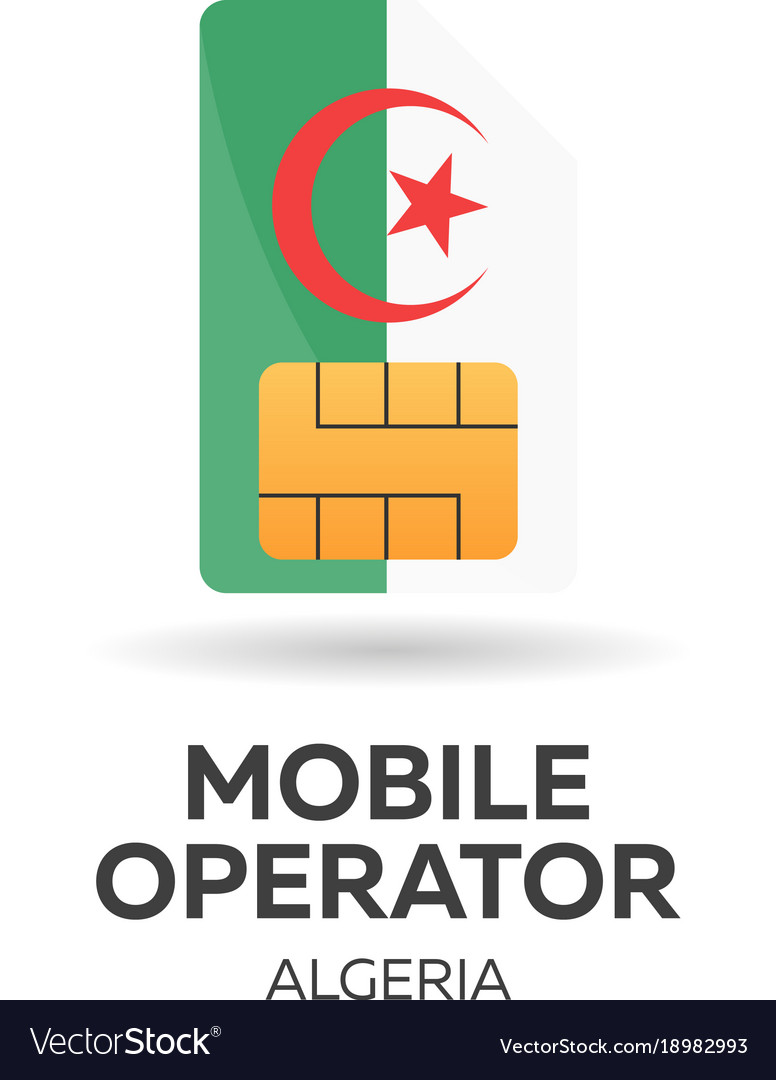Algeria mobile operator sim card with flag Vector Image