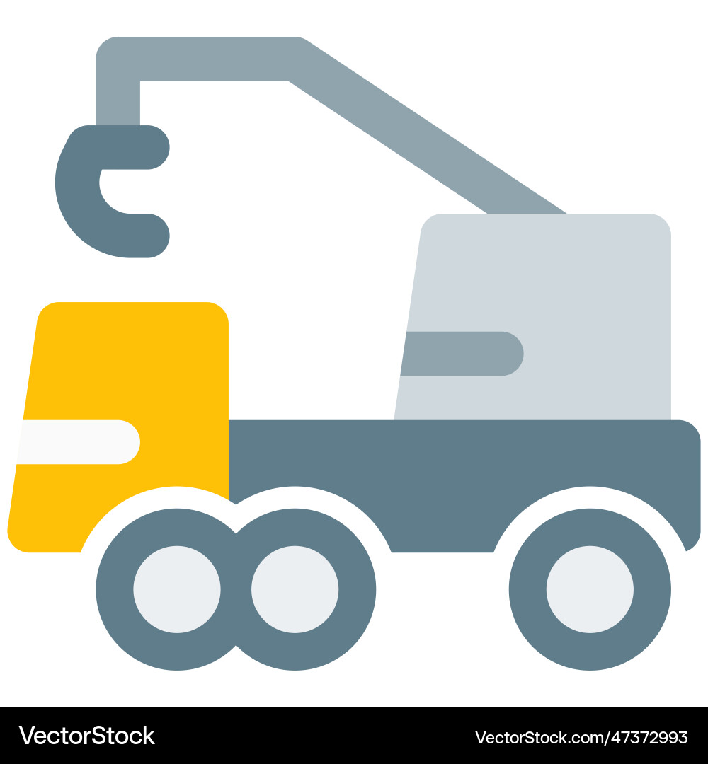 Crane truck designed for lifting heavy loads Vector Image