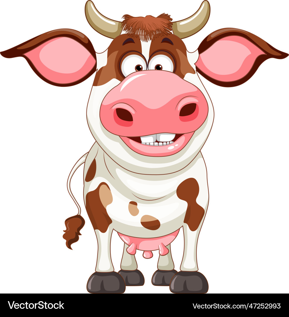 Cute cow cartoon character Royalty Free Vector Image