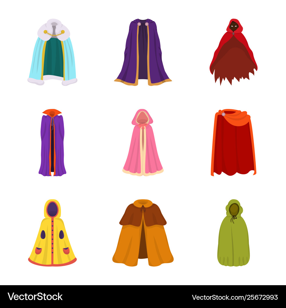 Design cloak and clothes sign set Royalty Free Vector Image