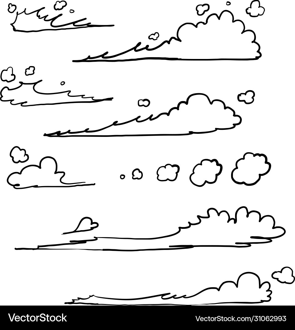 Hand drawn dust sand cloud on a dusty road from Vector Image