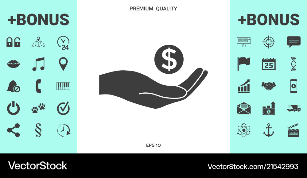 Hand holding money - dollar symbol Royalty Free Vector Image