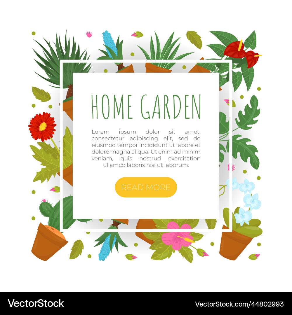 Home garden landing page template web banner Vector Image