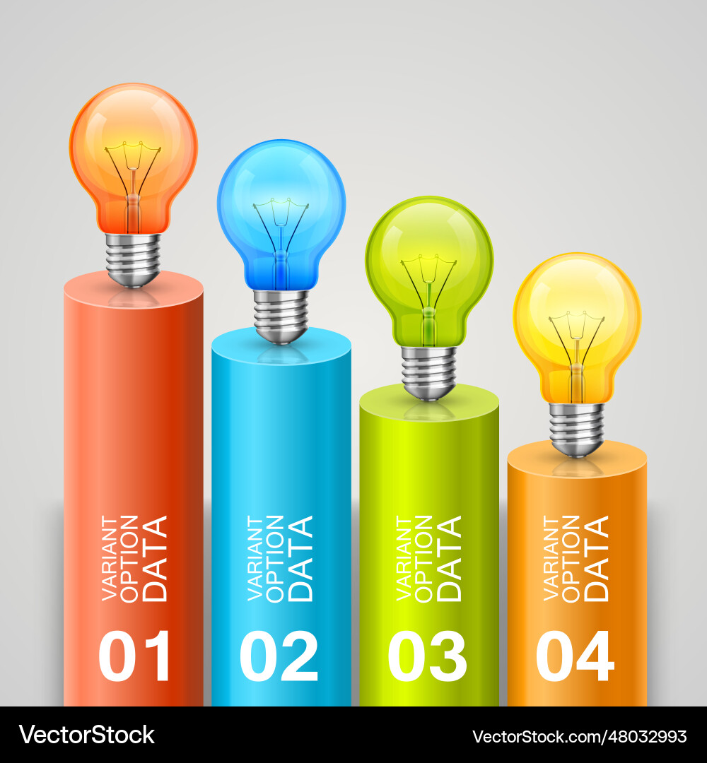 Idea of bulbs in the chart Royalty Free Vector Image