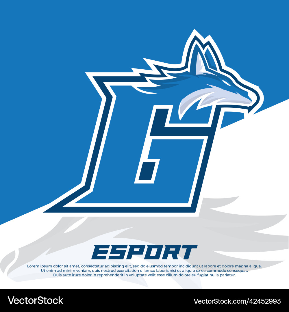 Initial g letter logo design wolves mascot esport Vector Image
