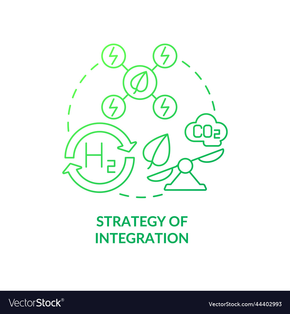 Integration strategy green gradient concept icon Vector Image
