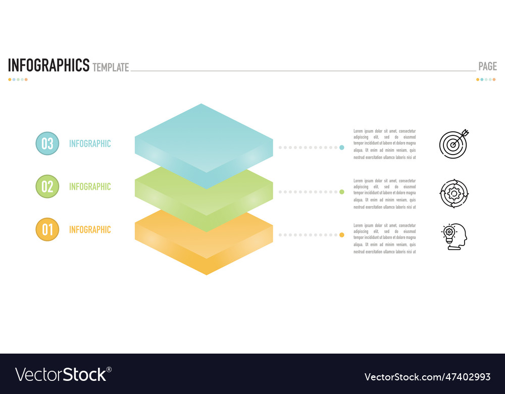 Mind map rectangular isometric infographic Vector Image