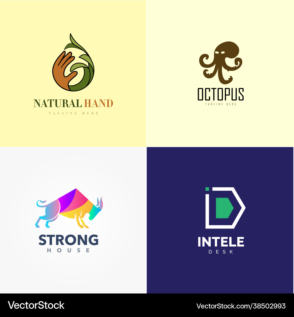Natural hand logo octopus logo icon design Vector Image