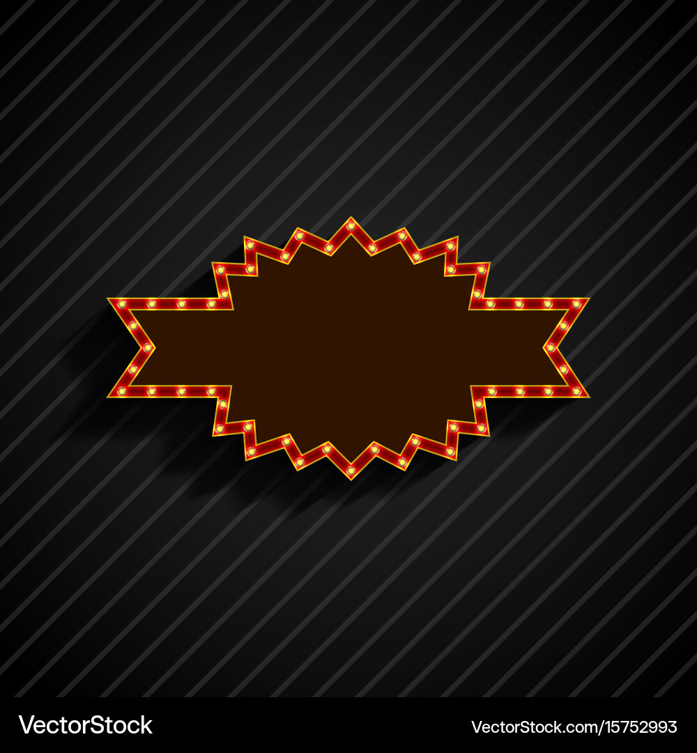 Shining billboard sign blue with black background Vector Image