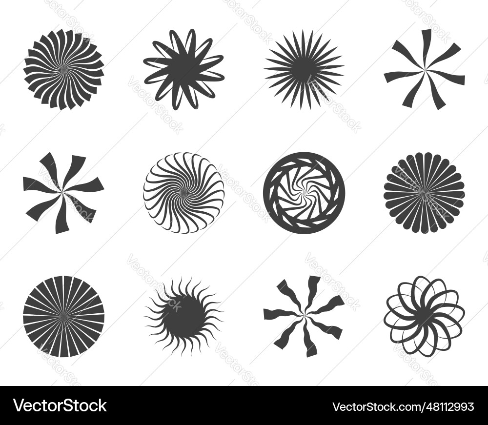 Spiral and swirl motion twisting circles design Vector Image