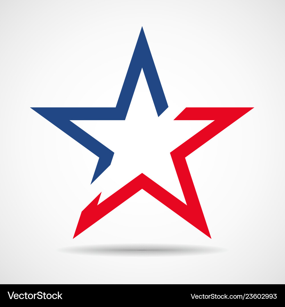 Usa flag in star shape american Royalty Free Vector Image