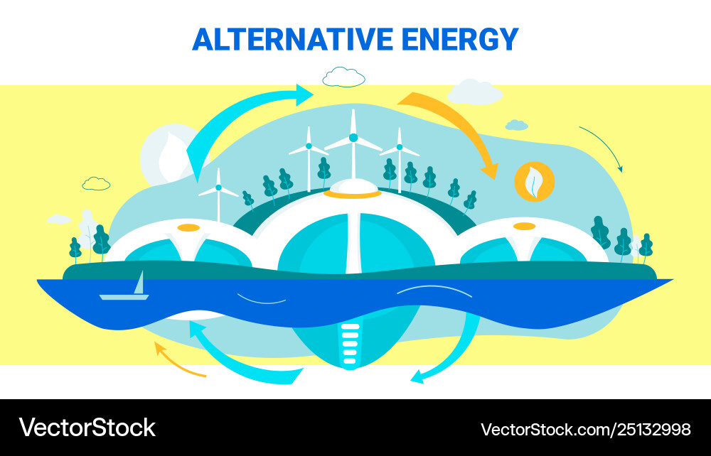 Alternative energy infographics banner template Vector Image