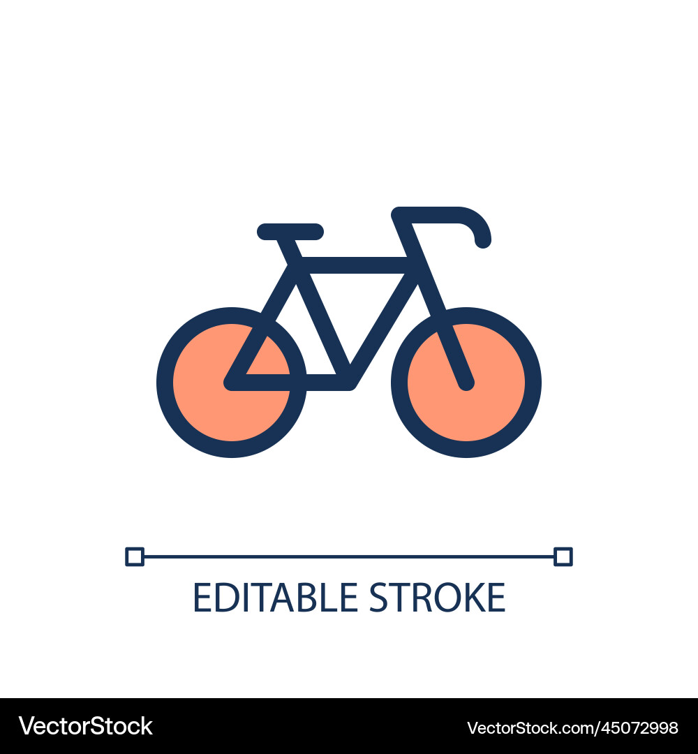 Bicycle pixel perfect rgb color ui icon Royalty Free Vector