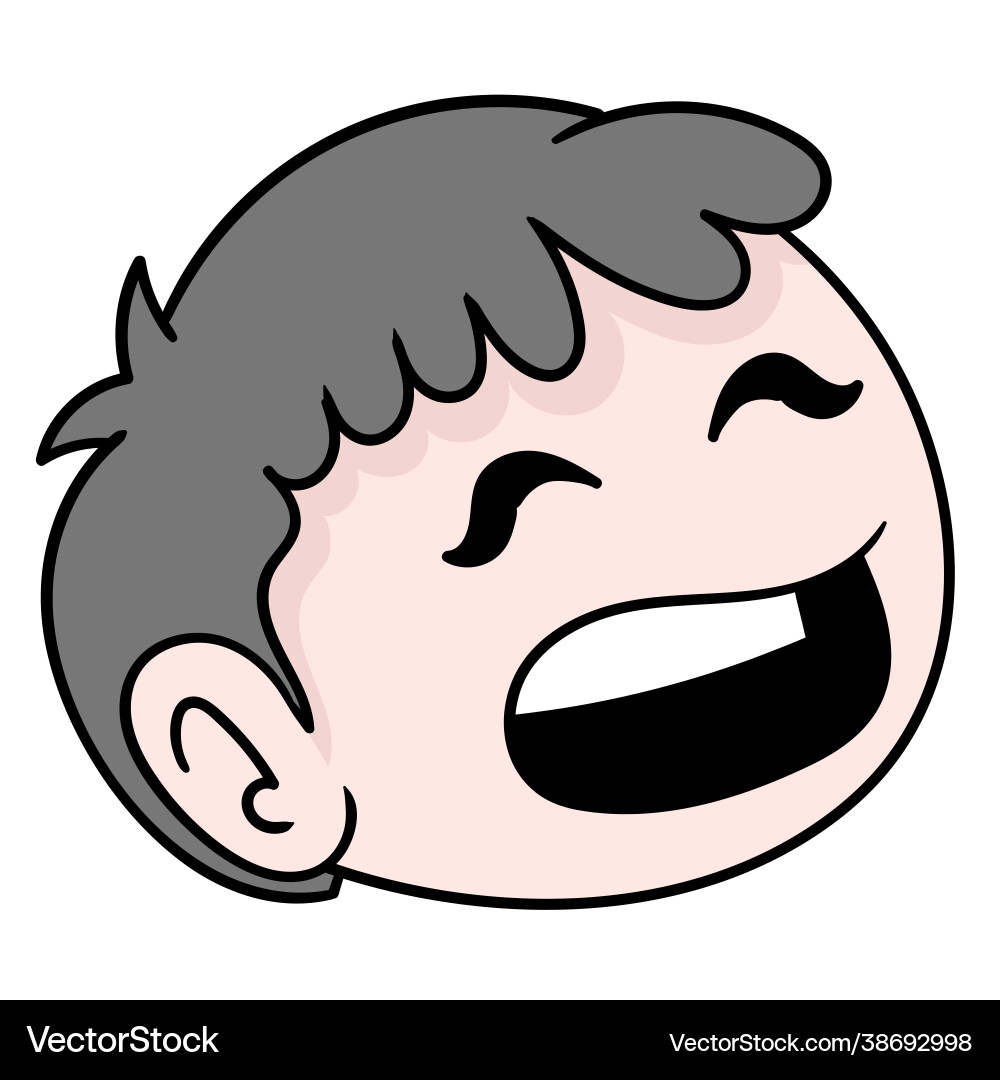 Boy kid head is snoring doodle icon drawing Vector Image