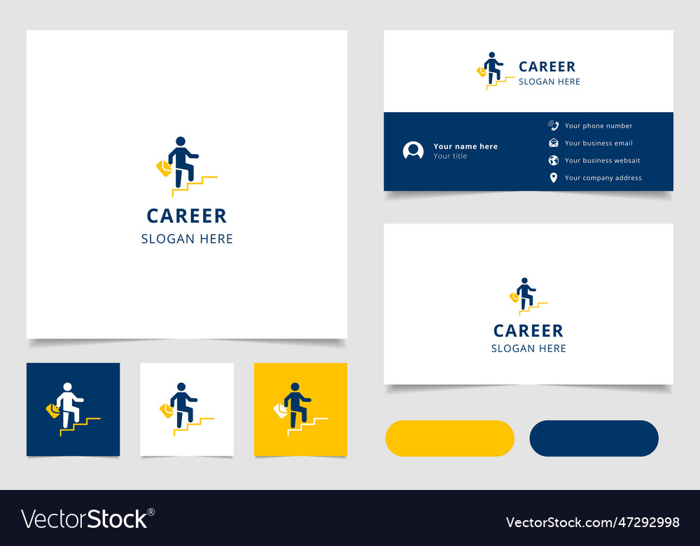 Career logo design with editable slogan branding Vector Image