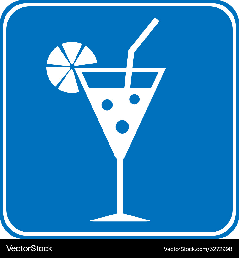 Cocktail sign is allowed to drink Royalty Free Vector Image